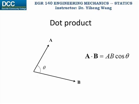 Statics Lecture 07 Dot Product Youtube