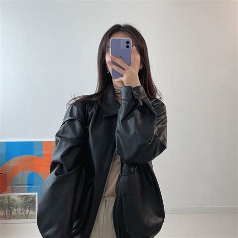 반인찌 직진🚀 누적3000장 누빔선택 낸시 오버 벌룬핏 투웨이 레더 가죽자켓 점퍼 2color