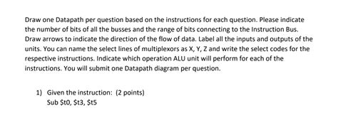 Solved Draw One Datapath Per Question Based On The Chegg Com
