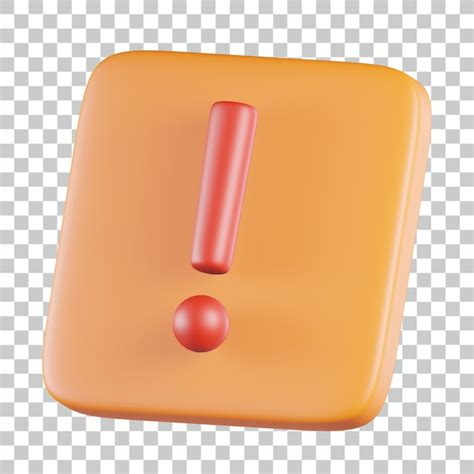 Premium Psd Rectangle Warning Exclamation Sign 3d Icon