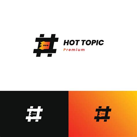 Hot Topic Trending Topic Logo With Fire Logo Design Concept 43032057