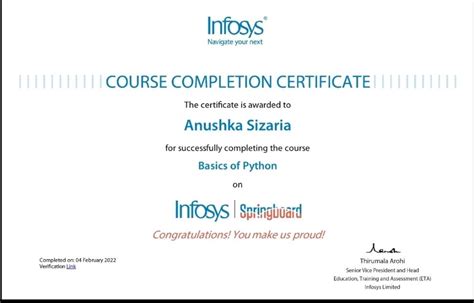 anushka sizaria on linkedin successfully completed python course