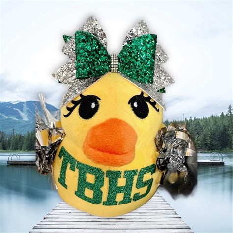 Customizable Plush Cheer Duck Team Cheer Duck With Bow Good Luck Cheer Duck Cheer Duck