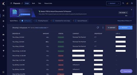 payouts report razorpay docs