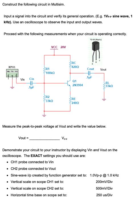 solved construct the following circuit in multisim input a