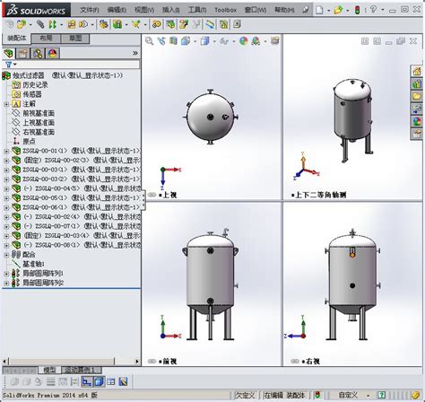 烛式过滤器 Solidworks 2012 模型图纸下载 懒石网