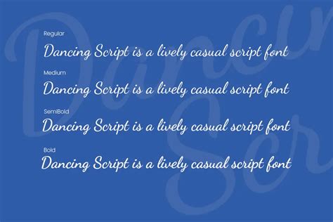 Dancing Script Font Family Free Download Preview Deefont