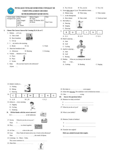 Sts 1 Bhs Inggris Kelas 3 Pdf