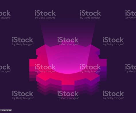 기어 등각 투영 아이콘입니다 벡터 3d 일러스트입니다 3차원 형태에 대한 스톡 벡터 아트 및 기타 이미지 3차원 형태 개념 개발 Istock