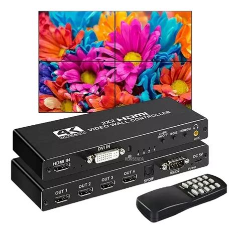 Vídeo Wall Controller 2x2 4 Telas Ultra Hd 4k Multiplas Parcelamento