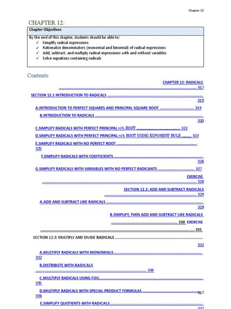 Chapter 12 Radicals Download Free Pdf Square Root Numbers
