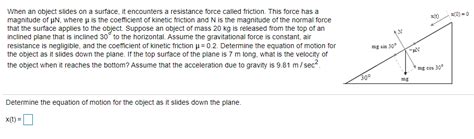 solved 0 0 n when an object slides on a surface it