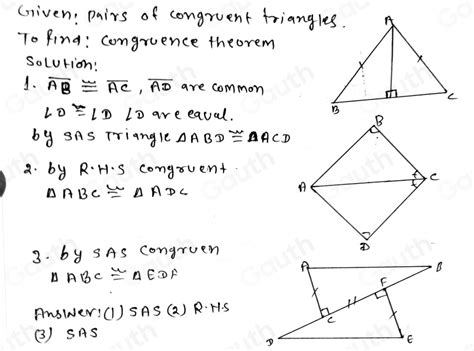 Solved Activity 1 In Each Figure Congruent Parts Are Marked Give