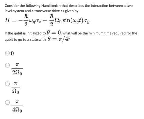 Solved Consider The Following Hamiltonian That Describes The