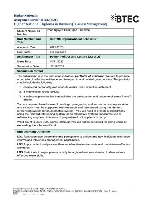 Editedunit 20 Assignment Briefs 2022 1 Download Free Pdf