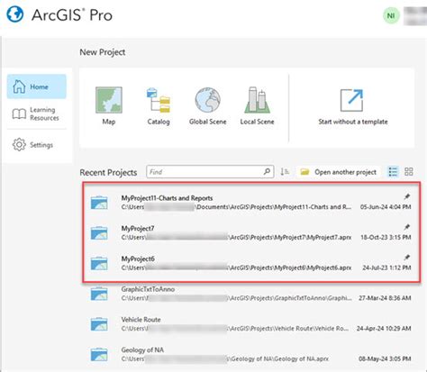 Problem Recently Opened Projects Are Not Listed In Recent Projects In ArcGIS Pro