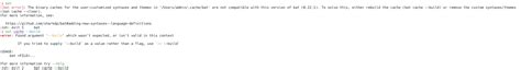 Bat Cache Build Fix Does Not Work As Suggested Error Found Argument Build Which Wasn T