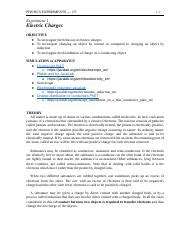 133 Lab 1 Electric Charge Lab Manual Virtual Edition Docx Pdf PHYSICS EXPERIMENTS 133 1 1
