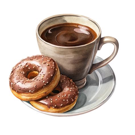 Morning Coffee Paired With Donuts 53282681 Png