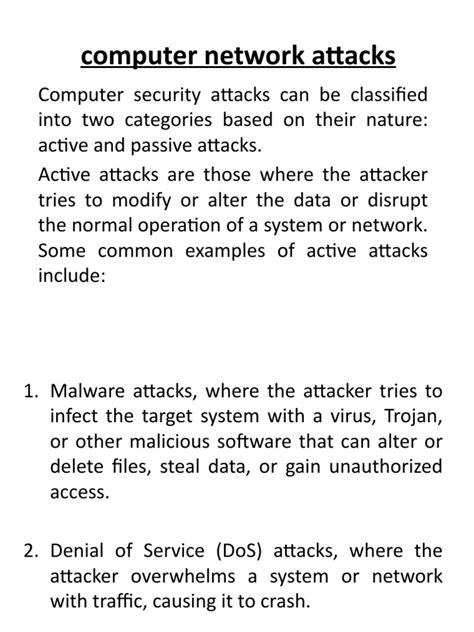 Computer Network Attacks Pdf Technology And Engineering
