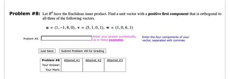 Solved Problem Let Rª have the Euclidean inner product Chegg