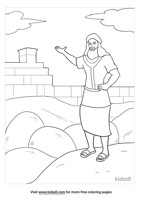 Nehemiah Coloring Jerusalem Builds Pages Walls Wall Bible Tower