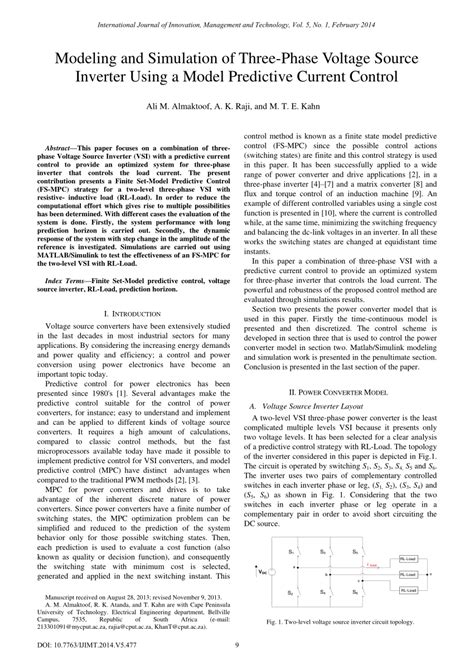 Pdf Modeling And Simulation Of Three Phase Voltage Source Inverter