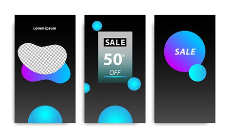 그라데이션 블루 핑크 퍼플 그라데이션을 갖춘 소셜 미디어 스토리 배너 레이아웃 템플릿 0명에 대한 스톡 벡터 아트 및 기타 이미지 0명 개념 개념과 주제 Istock