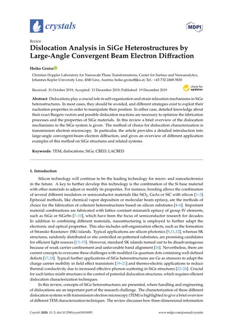 Pdf Dislocation Analysis In Sige Heterostructures By Large Angle