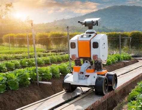 Premium Photo Ai Robot That Help Transport And Take Care Of In Vegetable Plantation