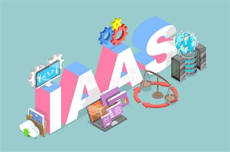 3d Isometric Flat Vector Illustration Of Iaas Stock Vector Illustration Of Architecture