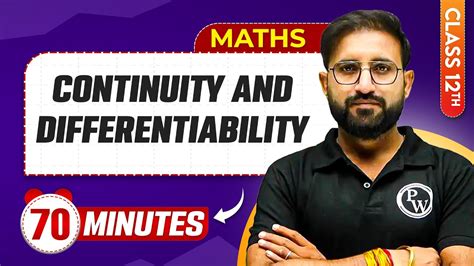 continuity and differentiability in 70 minutes class 12th maths