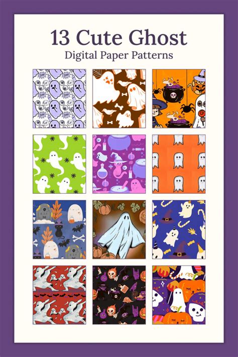 13 Cute Ghost Digital Paper Patterns Kdp Masterbundles