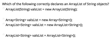 Solved Which Of The Following Correctly Declares An