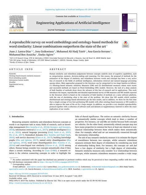 pdf a reproducible survey on word embeddings and ontology based