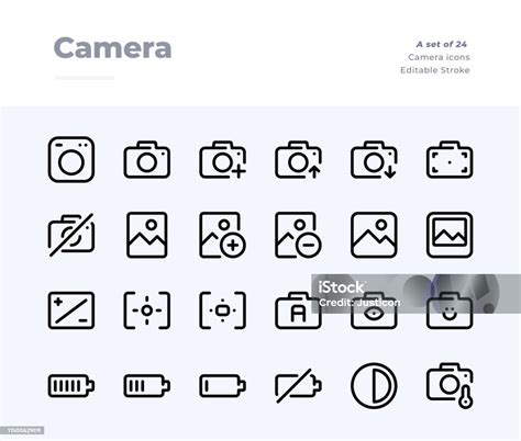 카메라 및 사진 라인 아이콘 재료 디자인 픽셀 완벽 한 아이콘입니다 편집 가능한 스트로크 X 32 픽셀 완벽 한 아이콘 검색에 대한 스톡 벡터 아트 및 기타 이미지 Istock