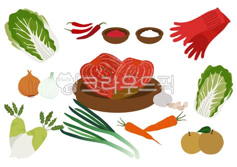 김장 김장그림 김장일러스트 김장준비 고무장갑 사진 이미지 일러스트 캘리그라피 Ziziyam작가