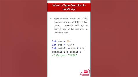 Type Coercion In Javascript Youtube