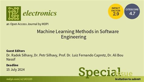Electronics Mdpi On Linkedin Callforpapers Specialissue Machinelearning Softwareengineering