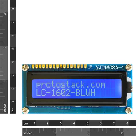 16 X 2 Character Lcd Module With Blue Backlight And White Text Protostack