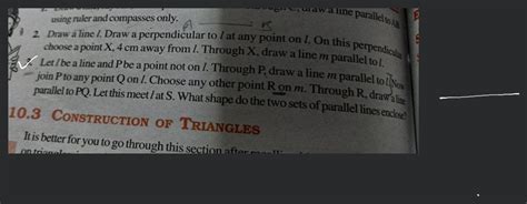 using ruler and compasses only 2 draw a line l draw a perpendicular to