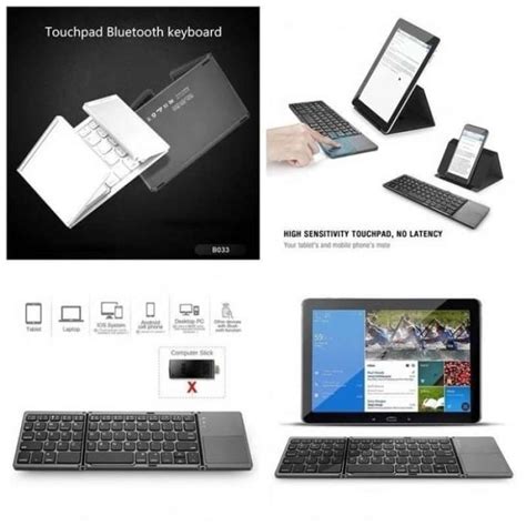 Jual Foldable Wireless Keyboard Bluetooth Keyboard Touchpad Trackpad