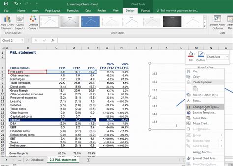 how to insert an excel chart 365 financial analyst