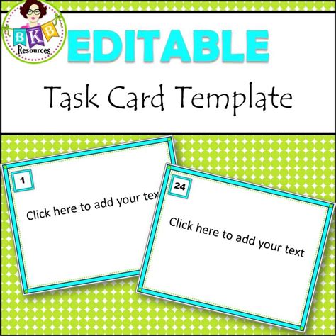Editable Task Card Templates Bkb Resources Throughout Task Card Template