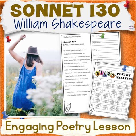 Sonnet 130 Shakespeare Poem Lesson Valentines Day Poetry Analysis