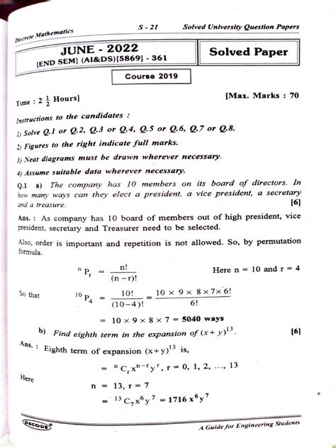 Dm End Sem Solve Qp 1 Pdf Algebra Abstract Algebra