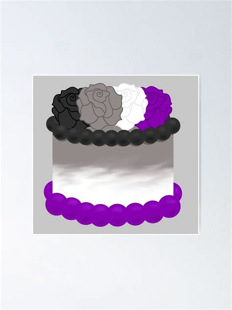 Asexual Pride Flag Cake Poster For Sale By Pridepoint Redbubble