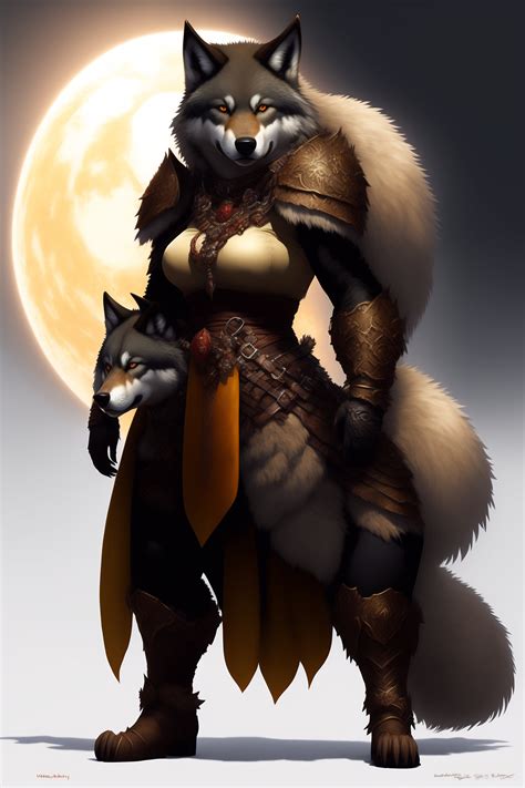 Lexica Wolf Woman Anthro Furry Cute Plus Size Wolf Female Warrior