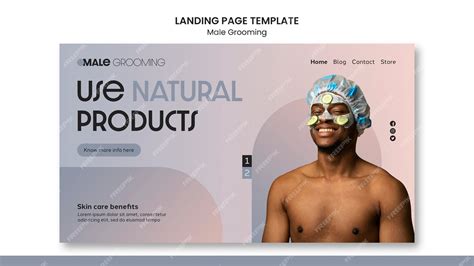 남성 그루밍 방문 페이지 템플릿 무료 Psd 파일