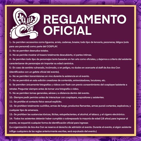Ara Ara Con ‼️ 💥 Reglamento Oficial De Ara Ara Con
